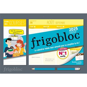 Frigobloc Hebdomadaire compact 2025-Calendrier d'organisation familiale/ sem (sept. 2024-déc ...