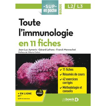 Toute l'immunologie en 11 fiches Licences 2 et 3 - broché - Jean-Luc ...