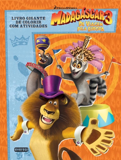 Madagáscar 3 - De Viagem pela Europa Livro Gigante de Colorir ...