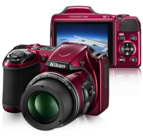 Nikon Coolpix L820 Vermelha, Câmara Digital Compacta. Comprar na Fnac.pt