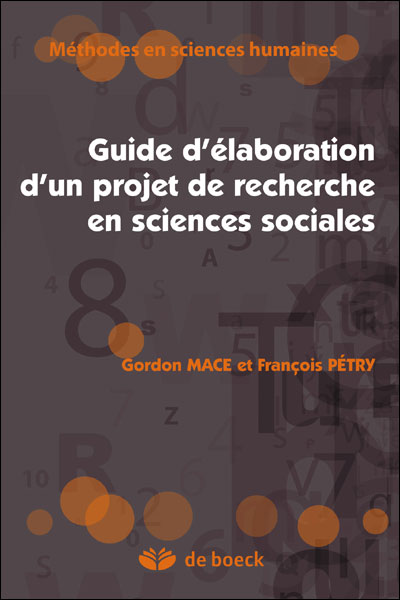 Guide d'elaboration d'un projet de recherche en sciences soc - broché ...