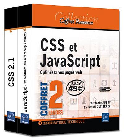Css et JavaScript : optimisez vos pages web Coffret de 2 volumes - Christophe Aubry, Emmanuel ...