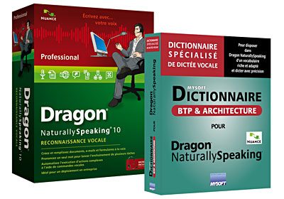 Dragon Naturally Speaking Pro 10 + Dictionnaire BTP & Architecture ...