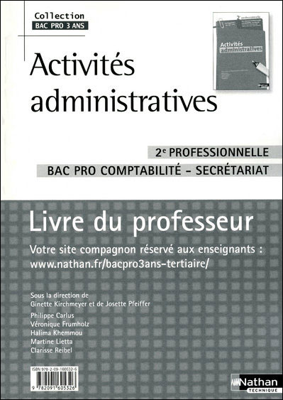 Activites administratives 2e professionnelle bac pro comptabilite ...