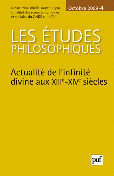 Études philosophiques 2009 Actualité de l'infinité divine aux XIIIe ...