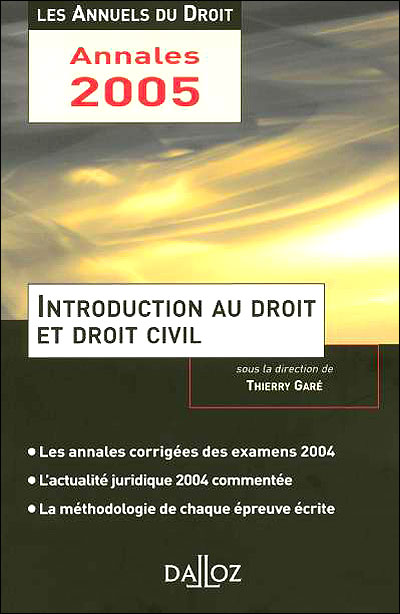 Introduction au droit et droit civil 2005 L'essentiel de l'actualité ...