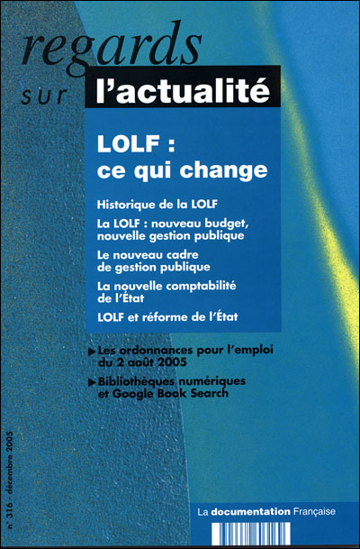 LOLF, ce qui change Tome 316 - broché - Collectif - Achat Livre | fnac