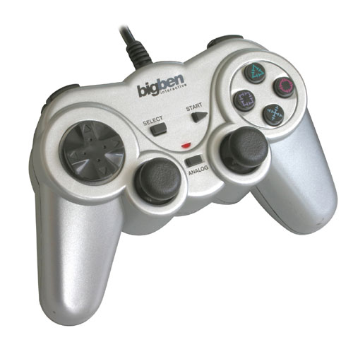 Bigben Manette analogique vibrante silver pour PlayStation 2 - Manette ...