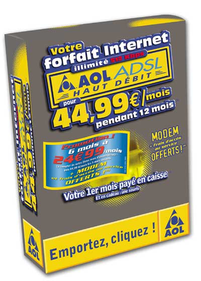 AOL Pack "Emportez, cliquez !" Haut Débit illimité 512 Kbps ...